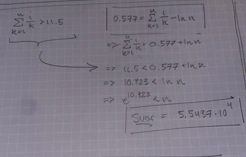Bestäm minsta n för summa av termer ska vara mindre än tal (Matematik ...