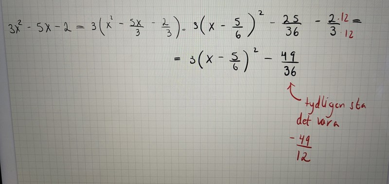 Kvadratkomplettering (Matematik/Matte 4/Grafer och asymptoter ...