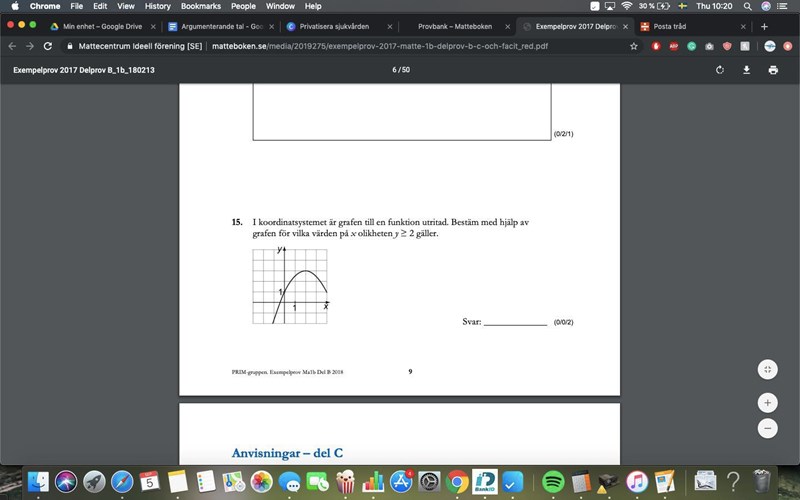 Nationella prov matte 1 (Matematik/Matte 1/Funktioner) – Pluggakuten