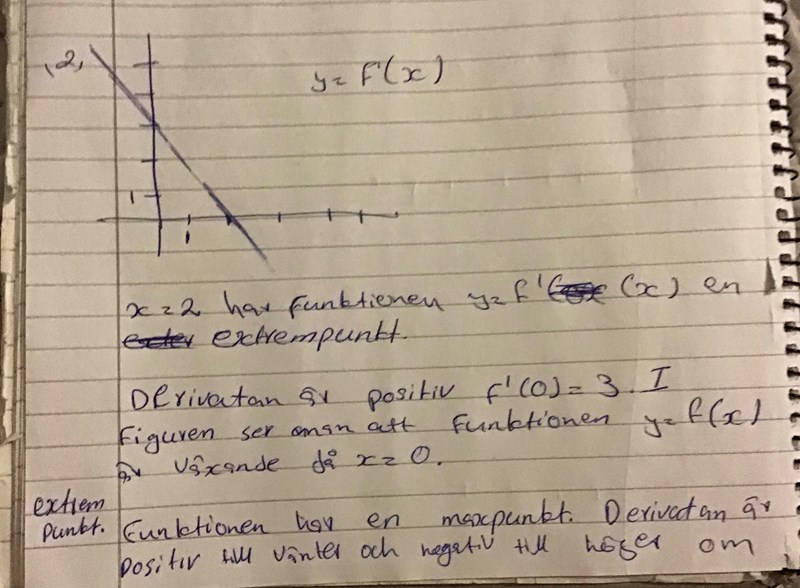 Extrempunkt (Matematik/Matte 3/Derivata) – Pluggakuten