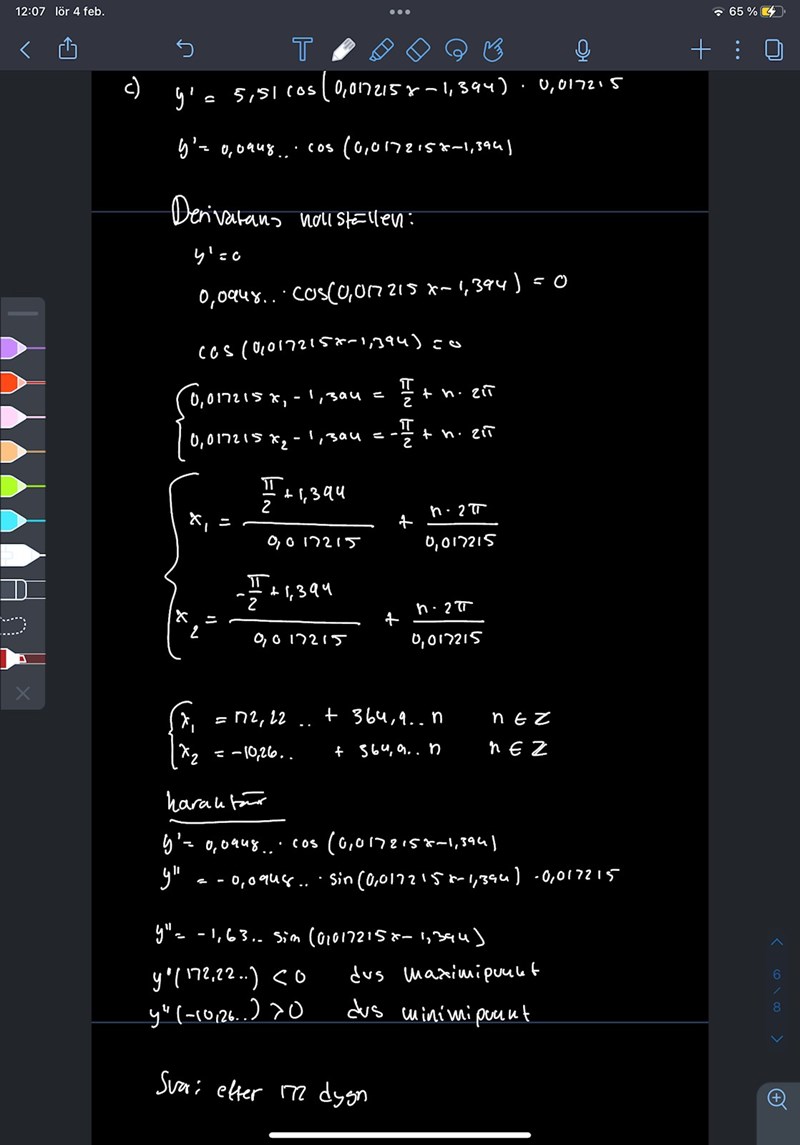 Derivata tillämpningar (Matematik/Matte 4/Derivata) – Pluggakuten
