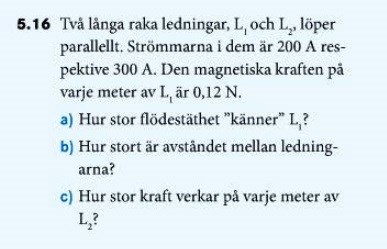 Magnetisk flödestäthet, två ledare (Fysik/Fysik 2) – Pluggakuten