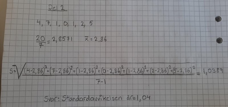 Standardavvikelse (Matematik/Matte 2/Statistik) – Pluggakuten
