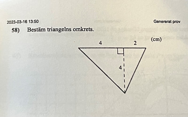 Bestäm triangelns omkrets (Matematik/Matte 2) – Pluggakuten