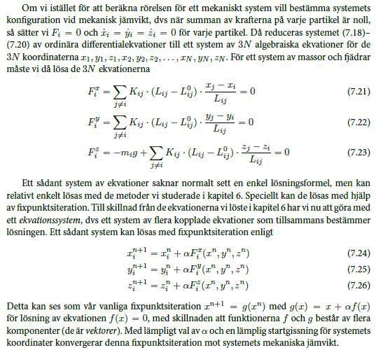 Räkna mekanisk jämvikt mha fixpunktsiteration (Programmering/Matlab) – Pluggakuten