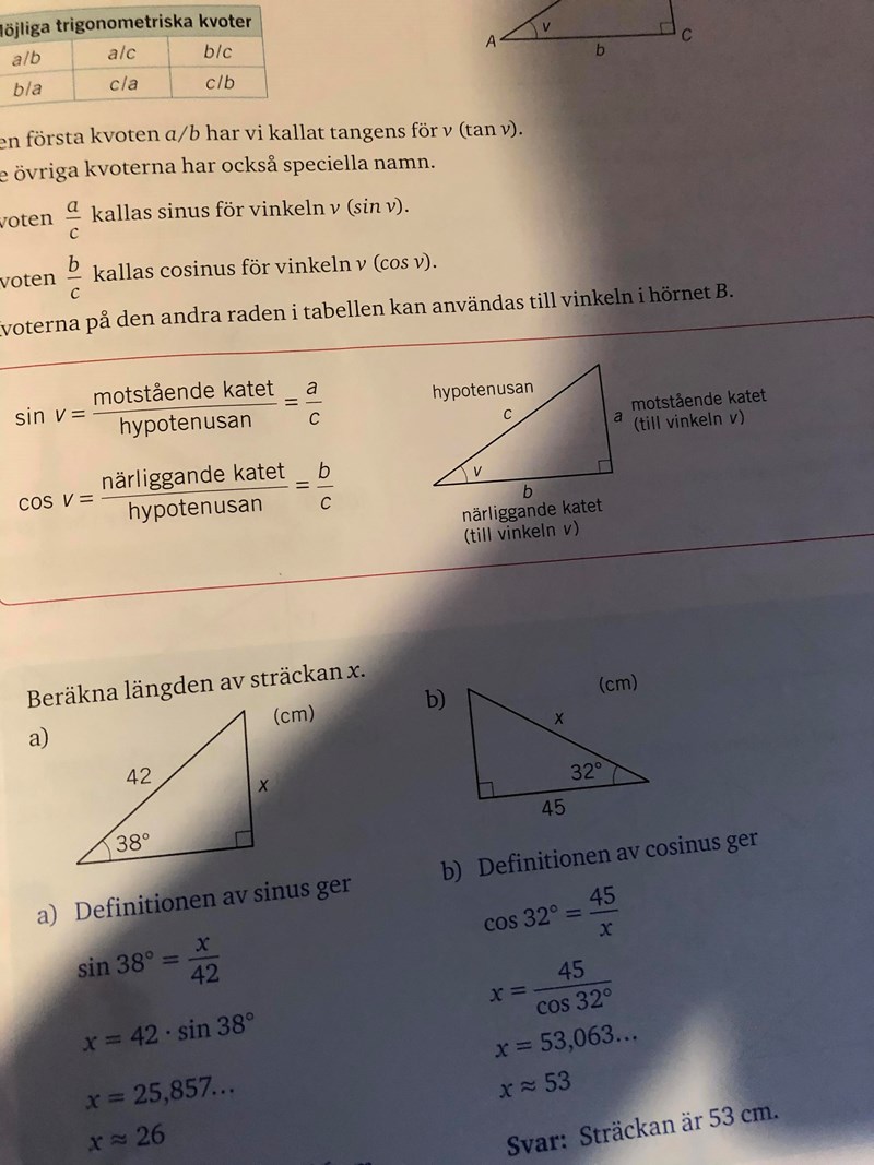 Fyra snabba frågor om trigonometri (Matematik/Matte 2/Logik och geometri) – Pluggakuten