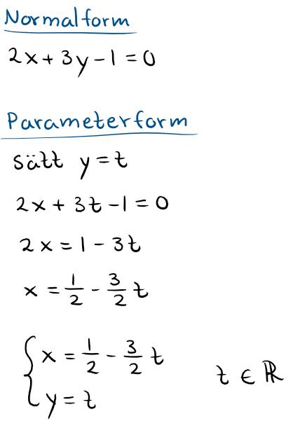 Linjär algebra - Normalform till parameterform (Matematik/Universitet) – Pluggakuten