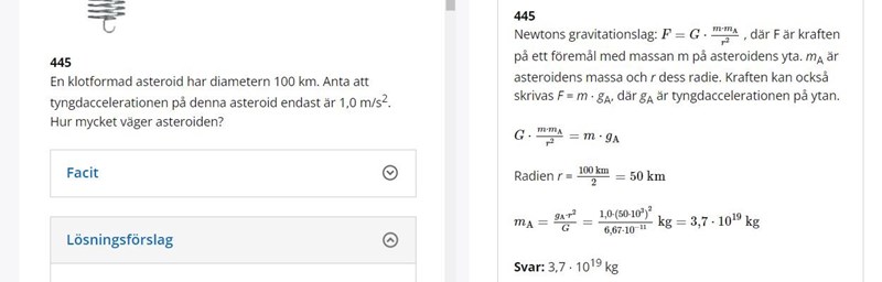 Gravitationskraft (Fysik/Fysik 1) – Pluggakuten