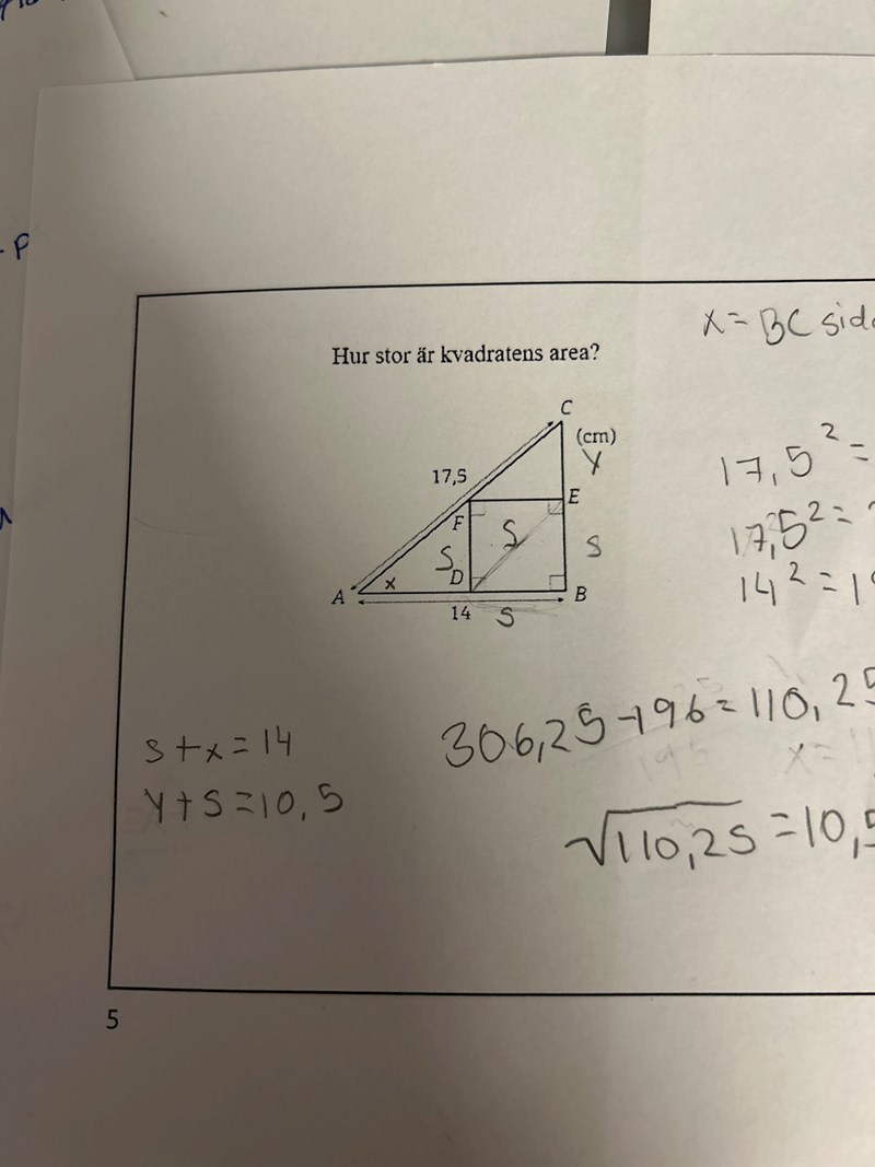 Kvadratens area (Matematik/Årskurs 9) – Pluggakuten