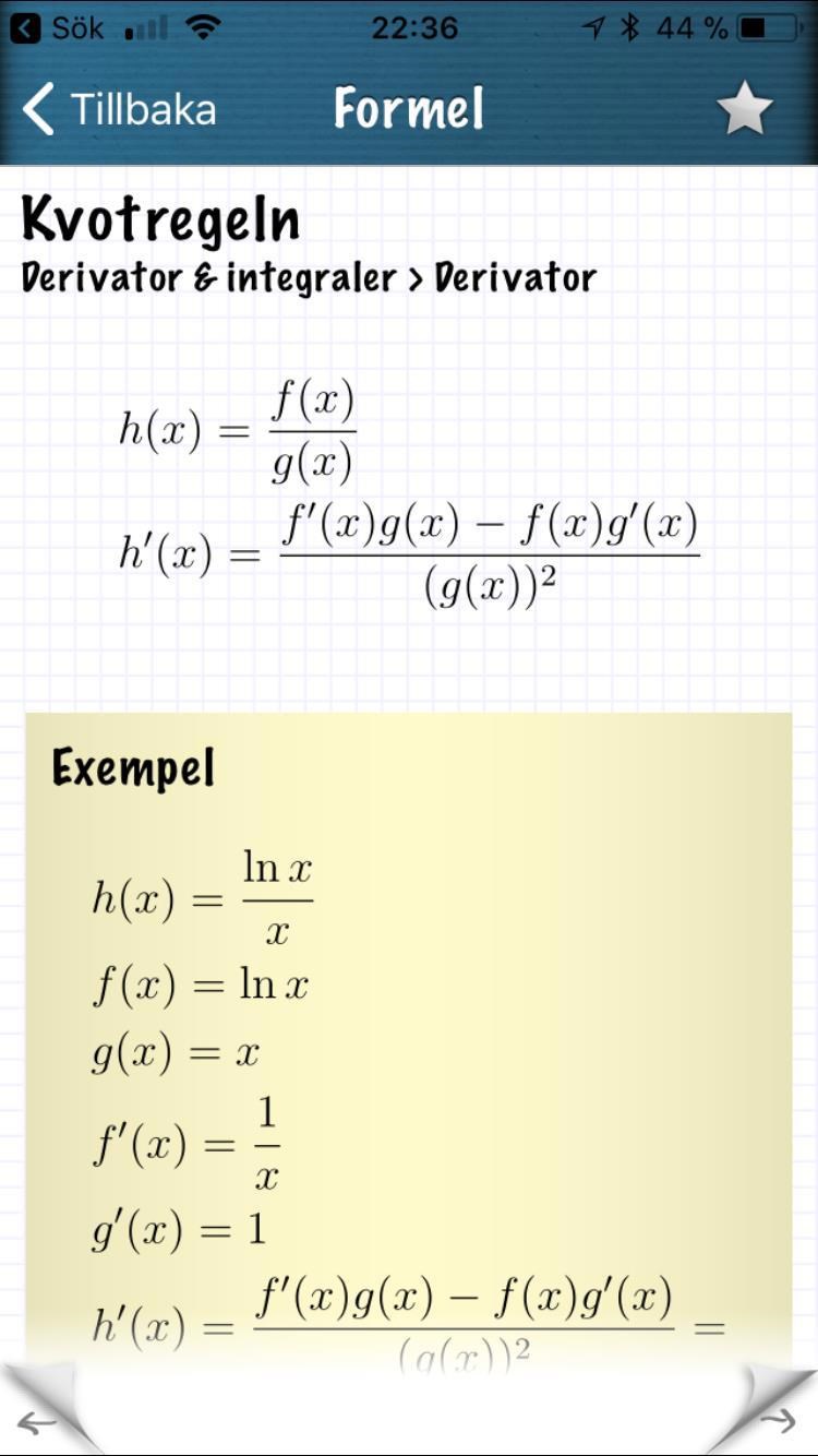 Derivera lnx/x+1 (Matematik/Matte 4/Derivata) – Pluggakuten