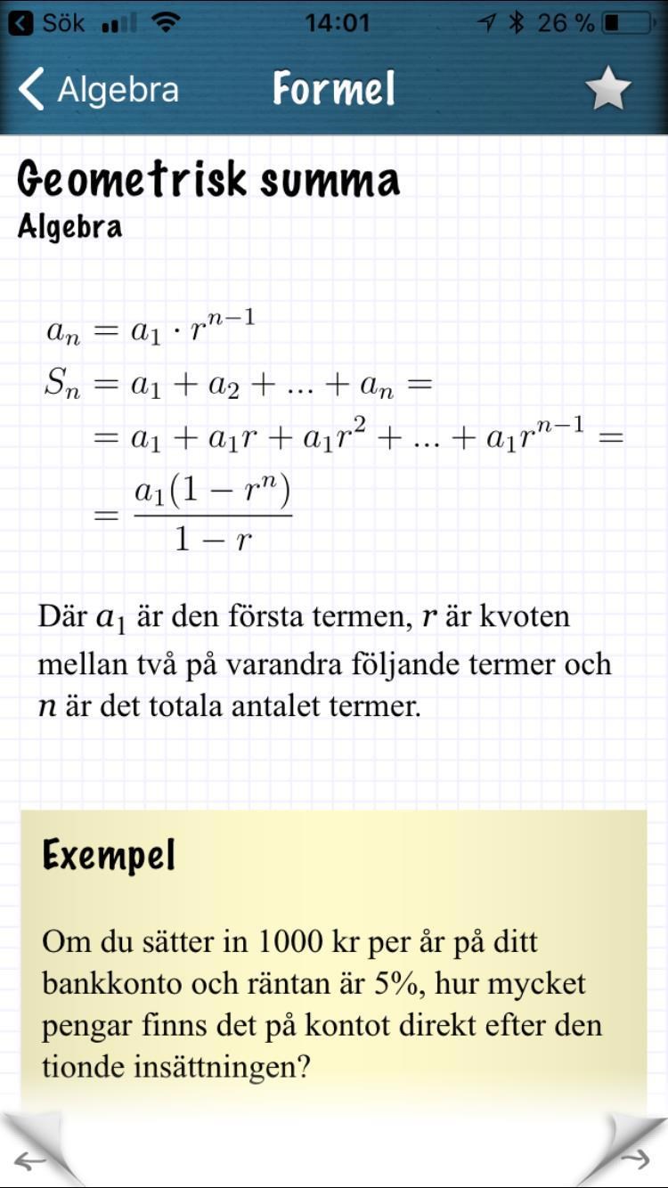 geometrisk talföljd (Matematik/Matte 5/Talföljder och bevisteknik ...