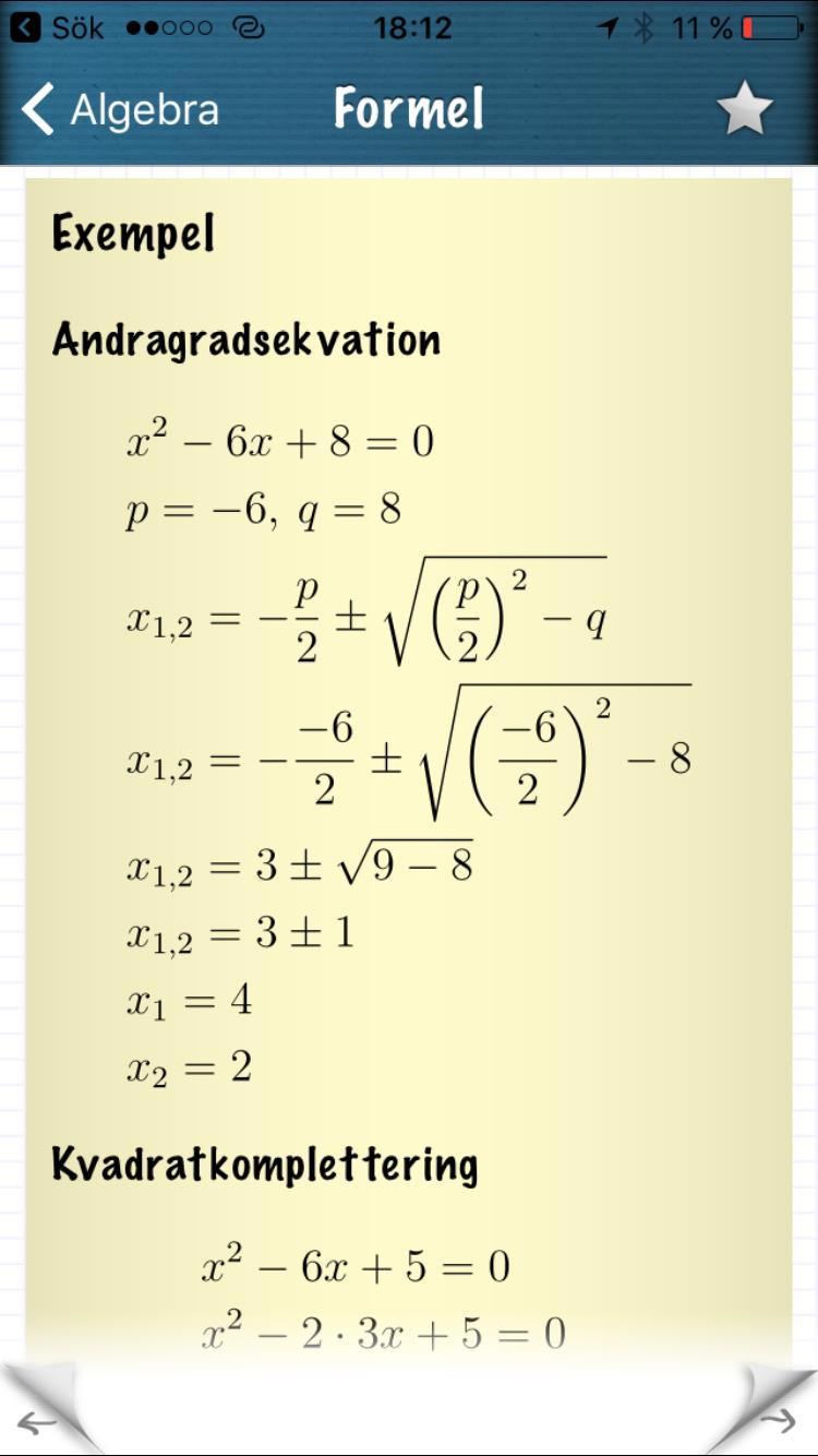 2x2 – 12x + 42 = 16 (Matematik/Matte 2/Andragradsekvationer) – Pluggakuten