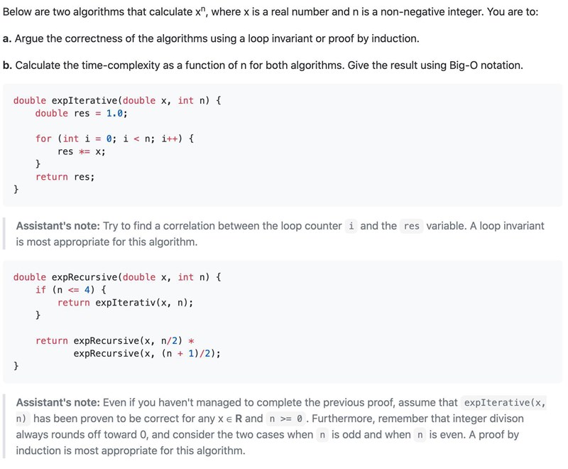 Correctness, induktionsbevis (Programmering/Java) – Pluggakuten