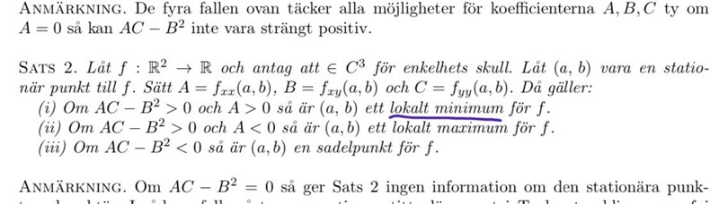 Lokalt minimum (Matematik/Universitet) – Pluggakuten