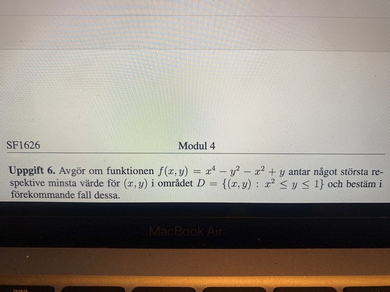 Största minsta värde av funktion (Matematik/Universitet) – Pluggakuten