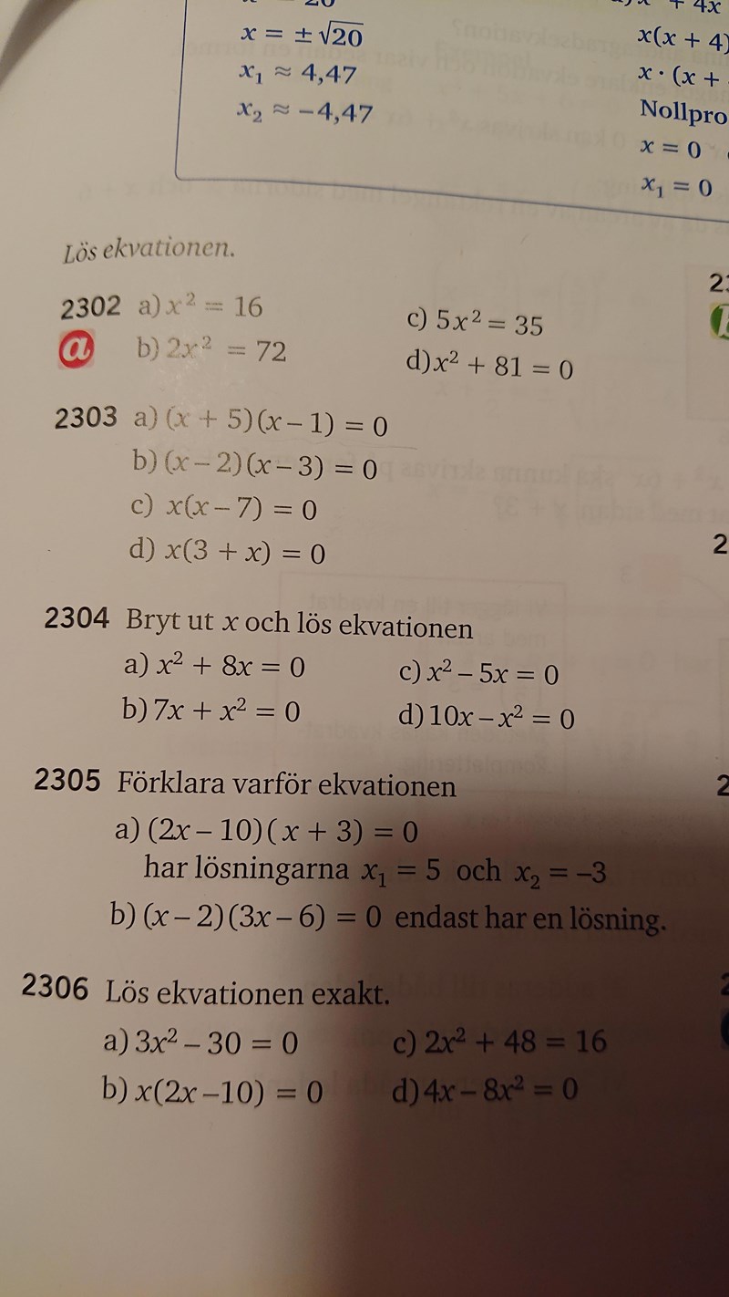 Bryt ut x bryt ut faktor (Matematik/Matte 2/Andragradsekvationer ...