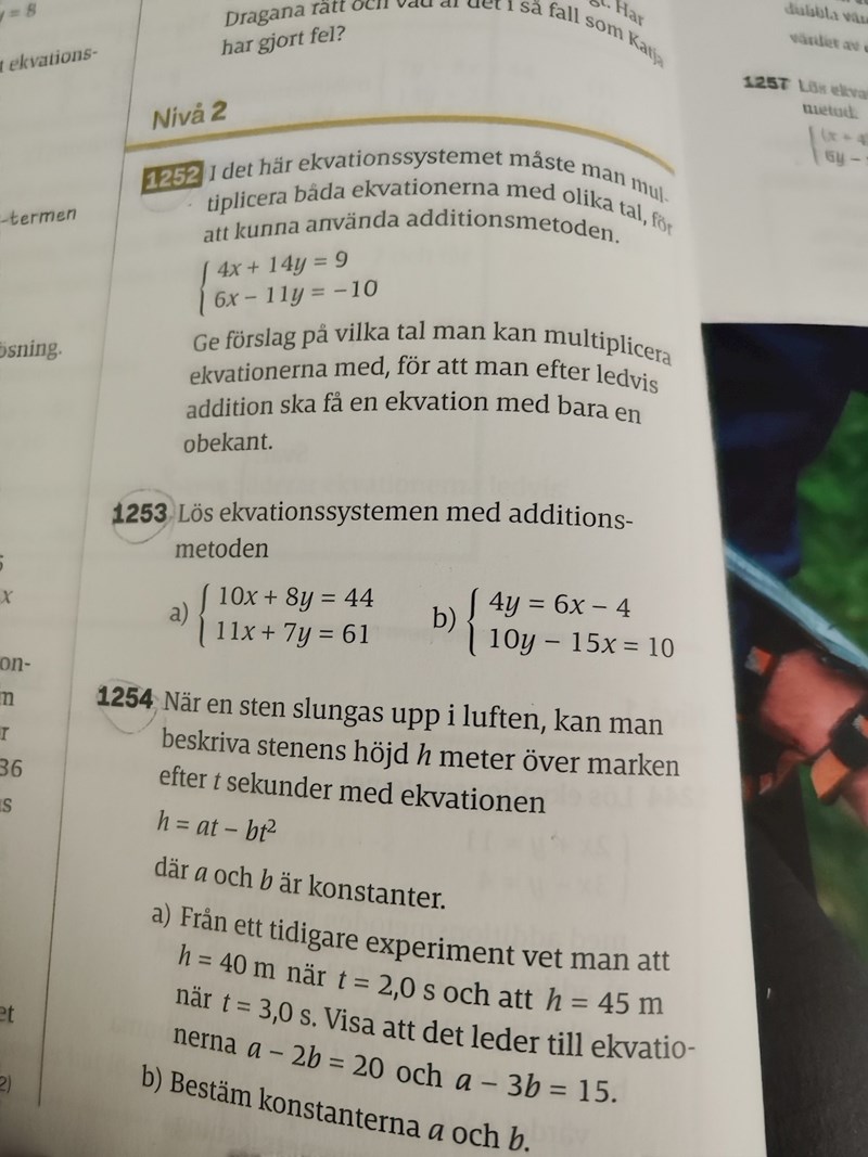 Addition metoden ekvation system upp.1253 (Matematik/Matte 3) – Pluggakuten