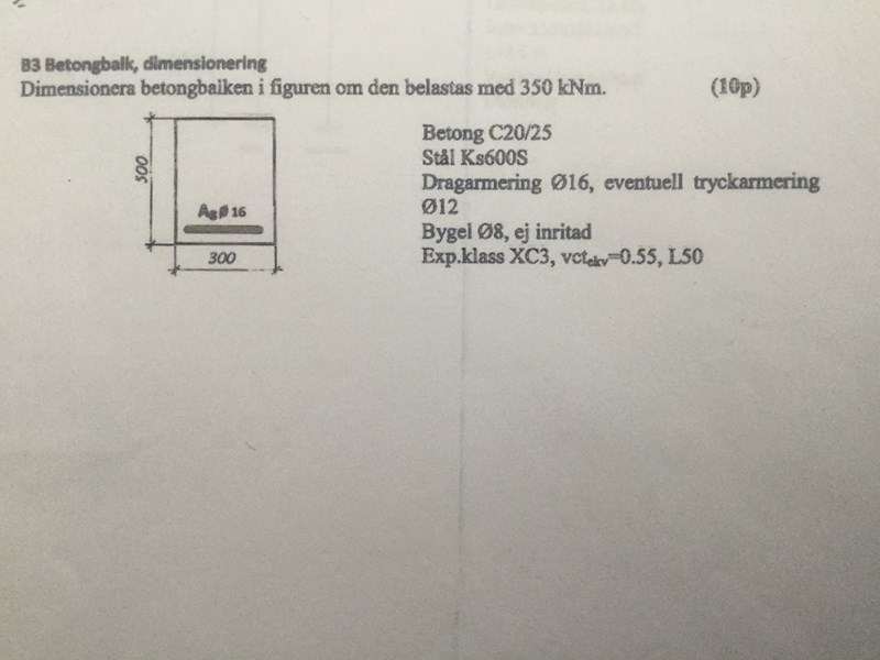Ang Dimensionering Betongbalk (Teknik & Bygg/Universitet) – Pluggakuten
