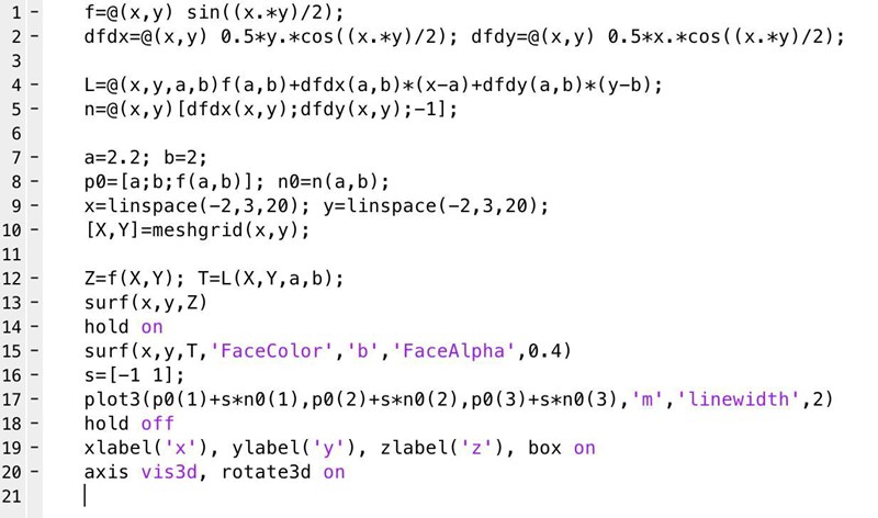 Normalvektor (Programmering/Matlab) – Pluggakuten
