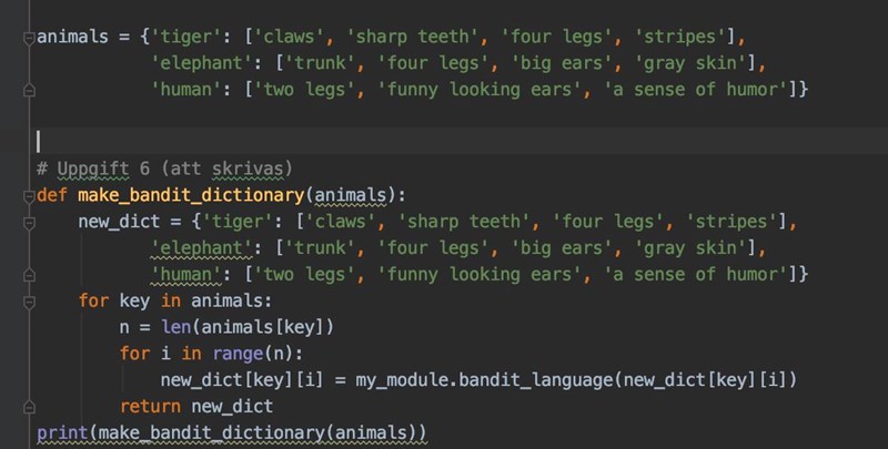 funktioner + dictionary (Programmering/Python) – Pluggakuten