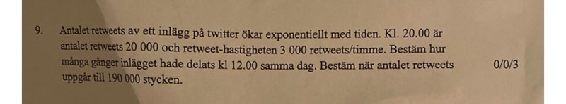 A-uppgift matte 3c prov, tillämpning derivata (Matematik/Matte 3 ...