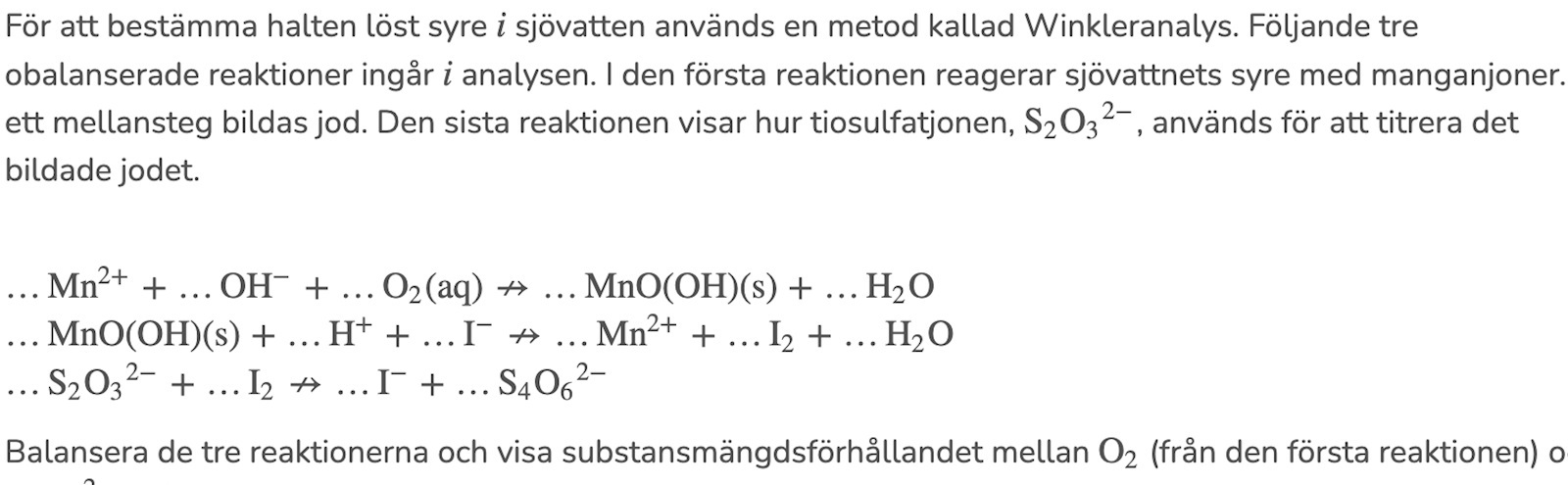 Redoxreaktion balansering (Kemi/Kemi 1) – Pluggakuten