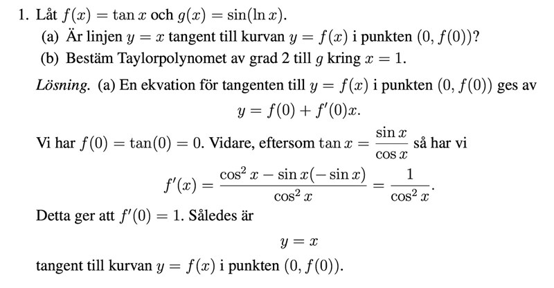 Envariabelanalys: avgör om en linje är en tangent till en kurva ...