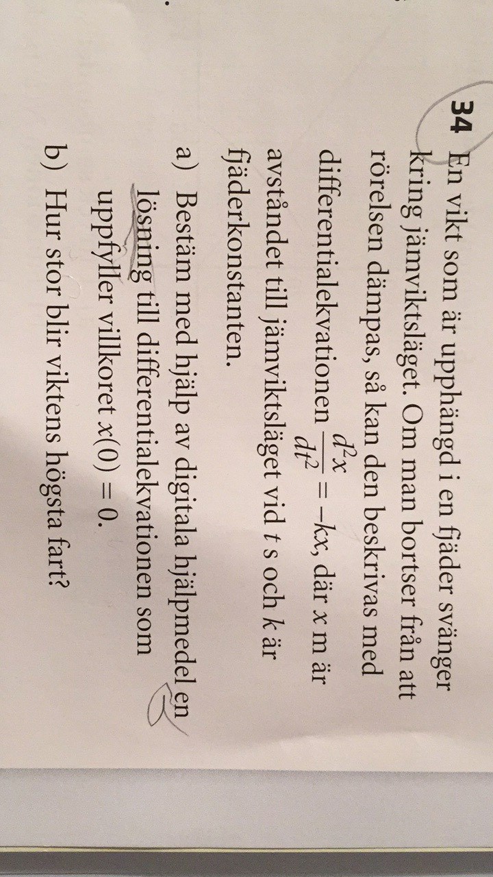 problemlösning diff. ekvationer (Matematik/Matte 5 ...