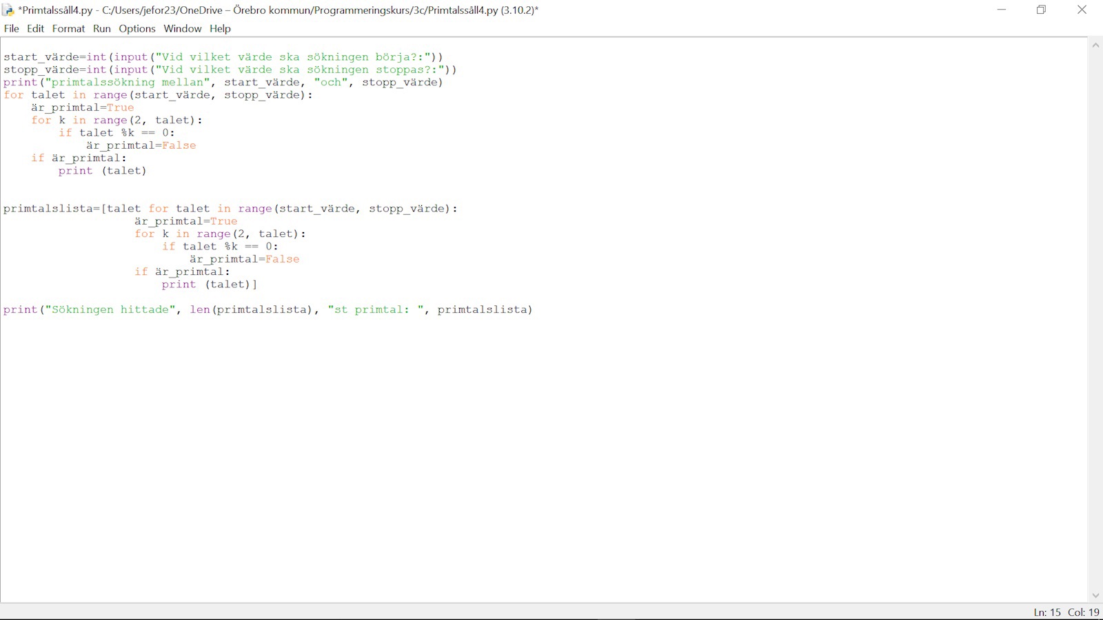 primtalssåll (Programmering/Python) – Pluggakuten