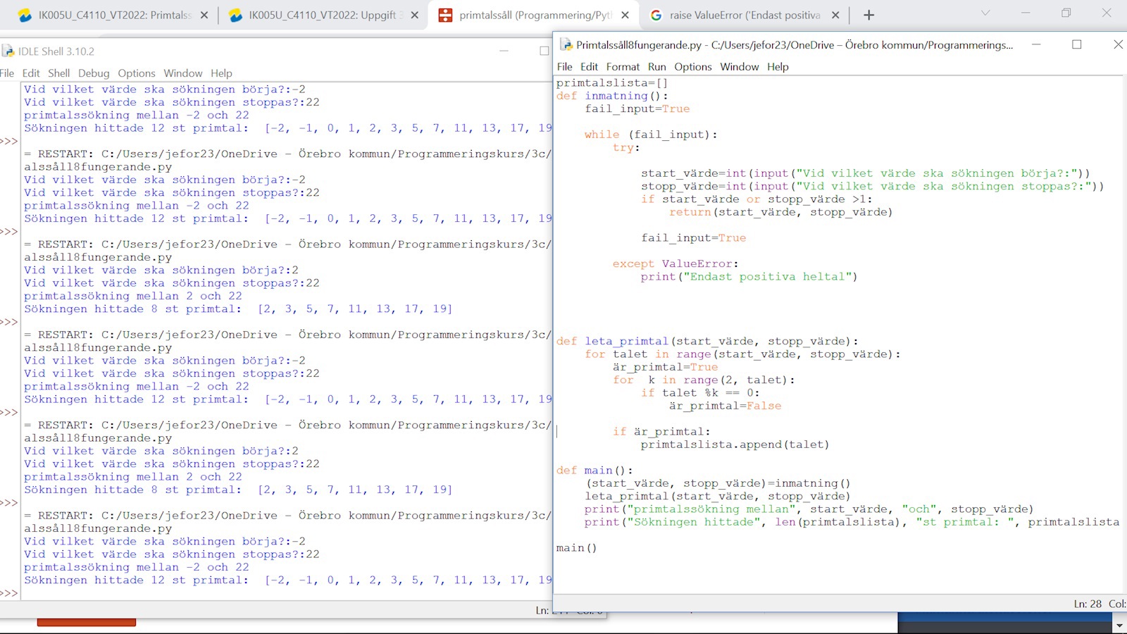 primtalssåll (Programmering/Python) – Pluggakuten