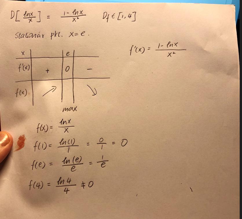 Bestäm största och minsta värde till funktionen (Matematik/Universitet ...