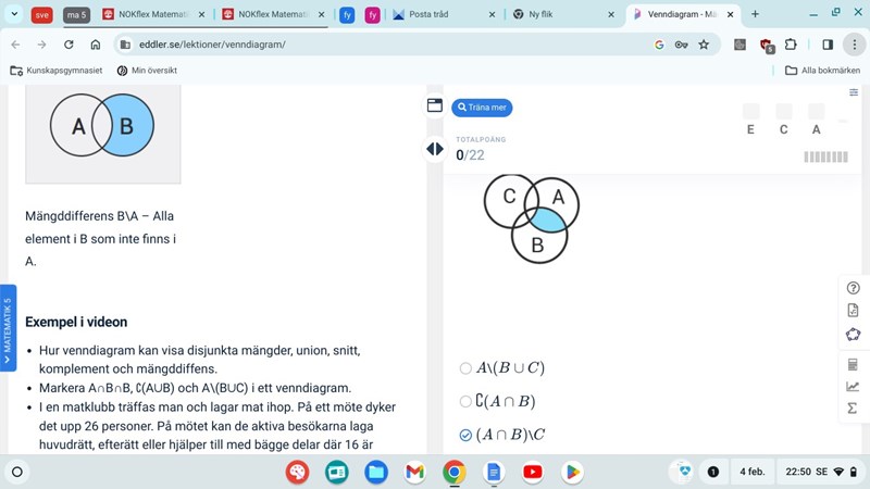 Venndiagram (Matematik/Matte 5/Mängdlära) – Pluggakuten