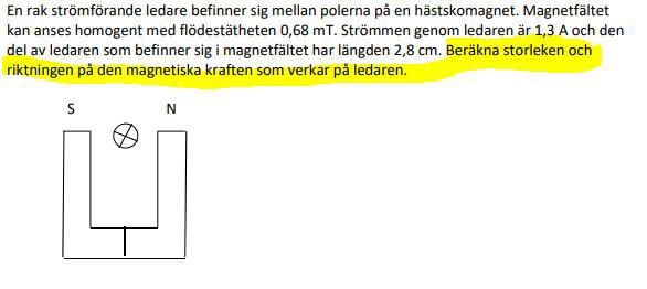 Hästkomagnet med en ledare (Fysik/Fysik 2) – Pluggakuten