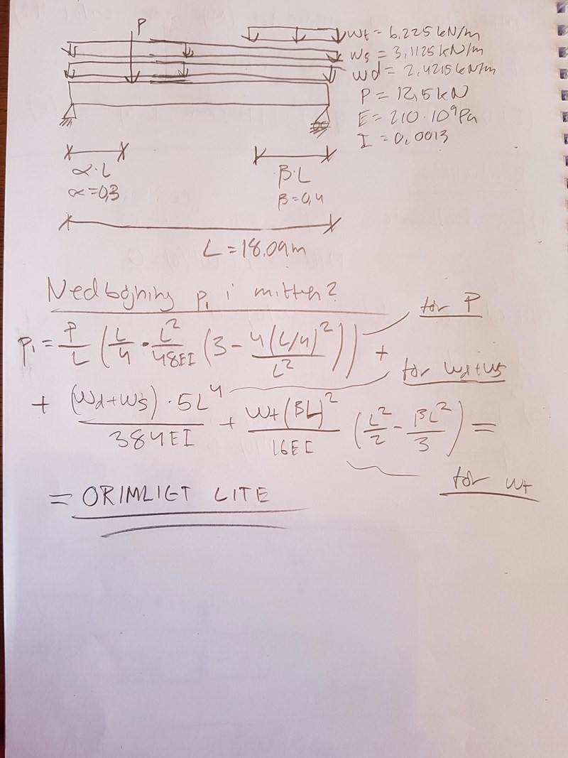 Elementarfall, hållfasthet (nedböjning) (Fysik/Universitet) – Pluggakuten