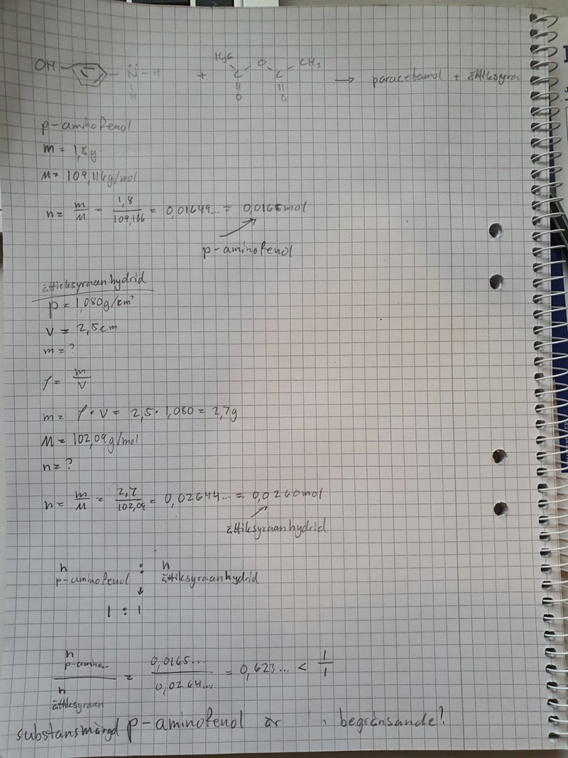 Syntes av paracetamol (Kemi/Kemi 2) – Pluggakuten