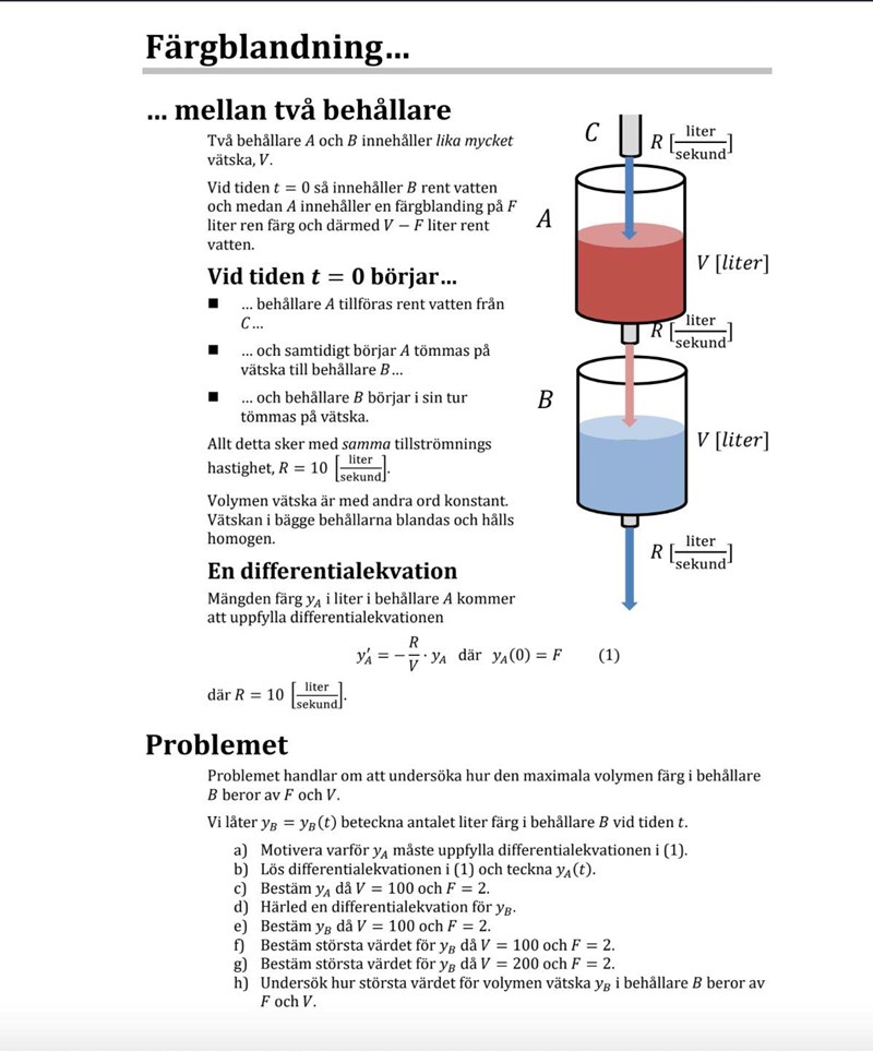 Färgproblem - diffekvationer (Matematik/Matte 5/Differentialekvationer ...