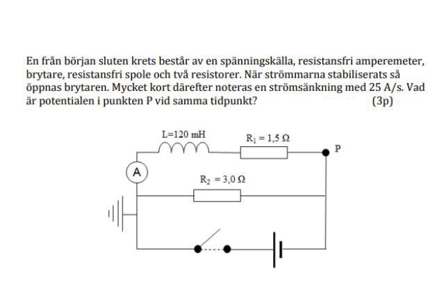 Potential i krets med spole (Fysik/Fysik 2) – Pluggakuten