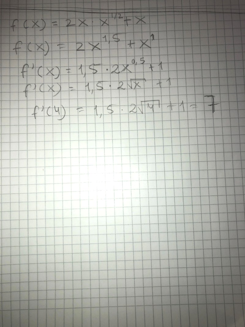 Bestäm f’(4) (Matematik/Matte 3) – Pluggakuten