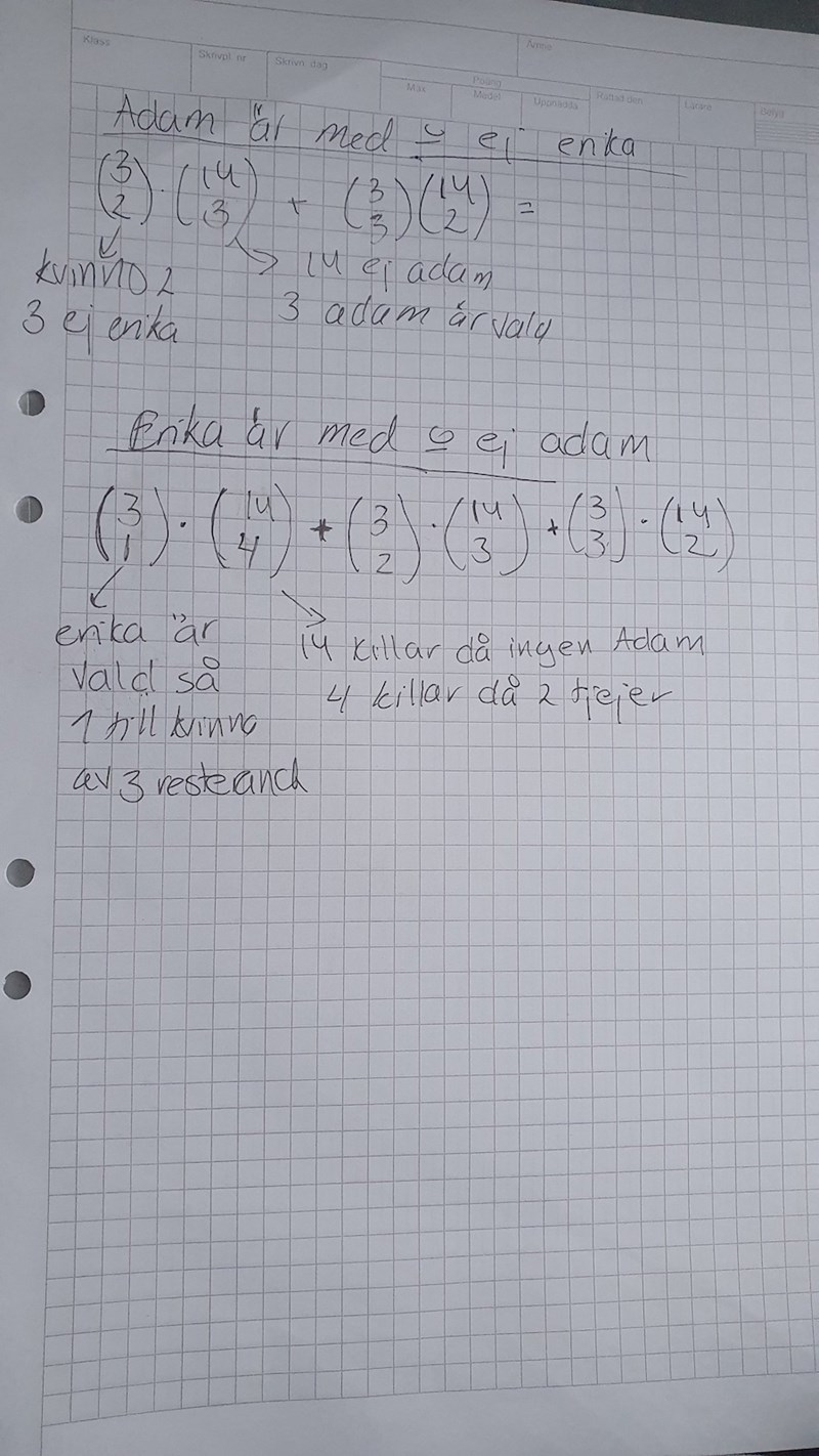 Kombinationer (Matematik/Matte 5) – Pluggakuten