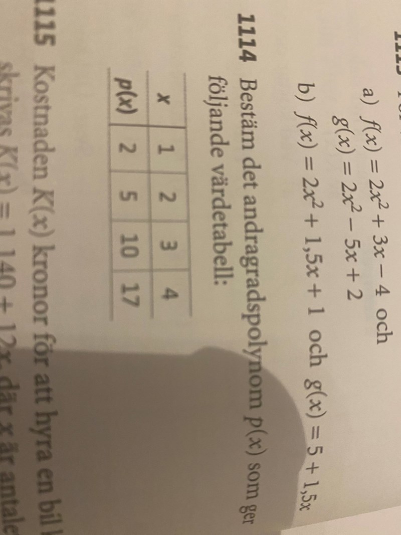 Behöver hjälp med Matematik Origo 3b/3c Vux med uppgift 1114 (Matematik ...
