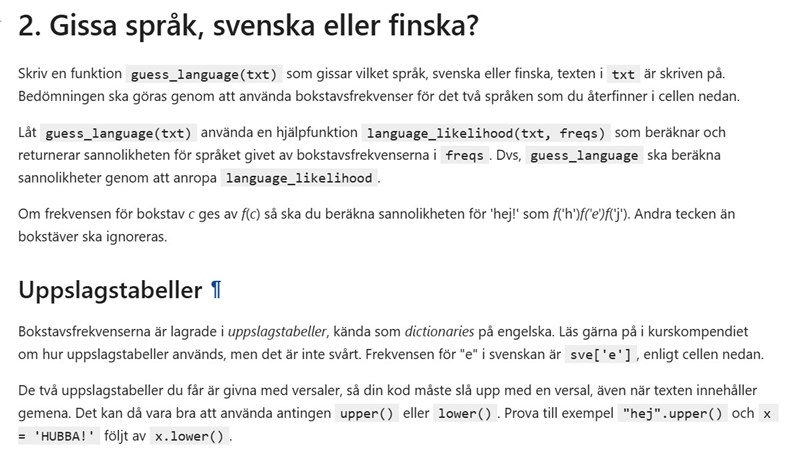 Gissa språk, uppslagstabeller(dictionaries) (Programmering/Python) – Pluggakuten