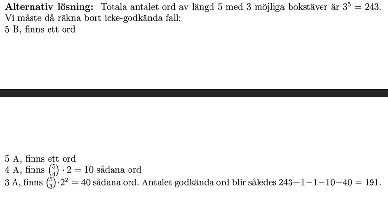 Kombinationer av ord (Matematik/Universitet) – Pluggakuten