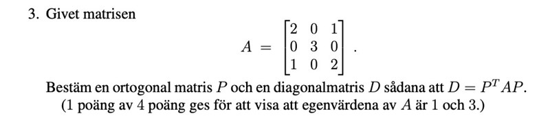 Ortogonal matris (Matematik/Universitet) – Pluggakuten