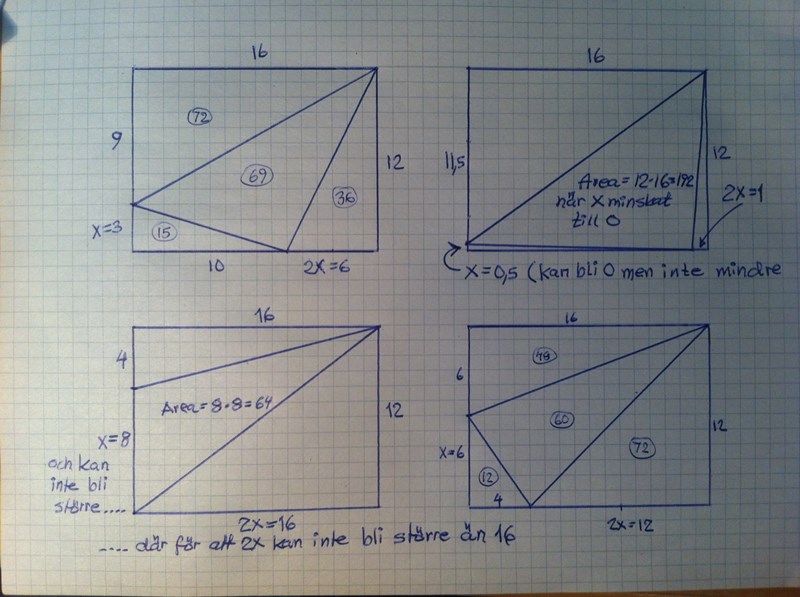 Triangel inskriven i en rektangel (Matematik/Matte 3) – Pluggakuten