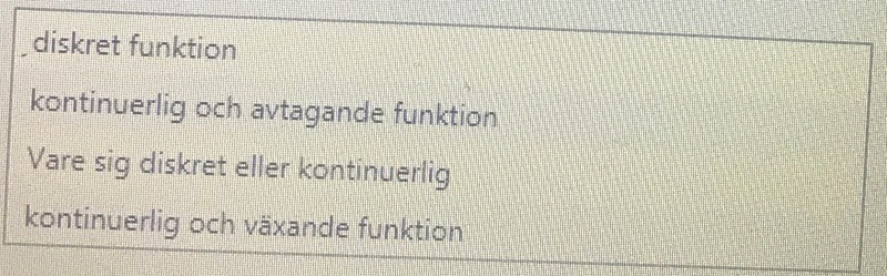 Diskret, kontinuerlig funktion (Matematik/Matte 3/Algebraiska uttryck ...