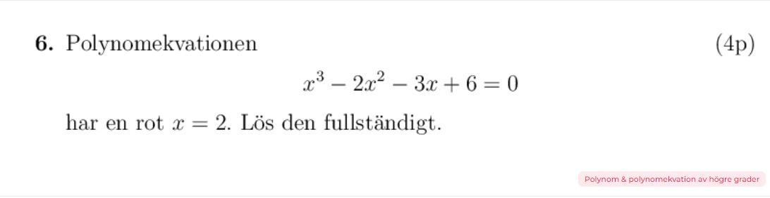 Polynomekvation (Matematik/Matte 5) – Pluggakuten