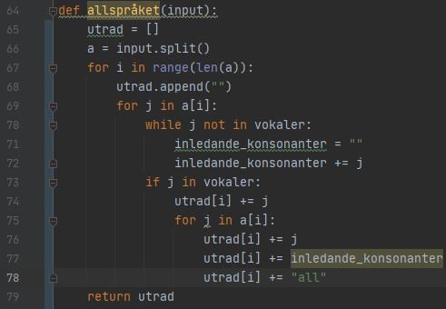 Stränghantering, översättning till fiktiva språk (Programmering/Python ...
