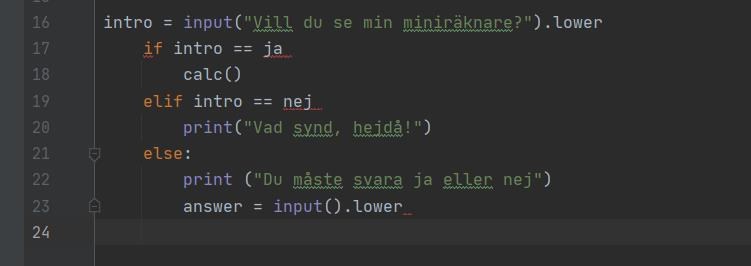 Hemgjord miniräknare, något är fel med min while-loop (Programmering/Python) – Pluggakuten