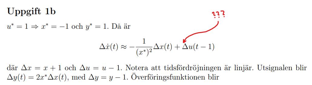 Reglerteknik: derivator mystiskt satta till 1 i taylorutveckling ...
