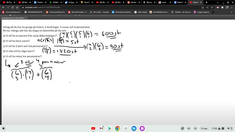Kombinationer (Matematik/Matte 5/Kombinatorik) – Pluggakuten